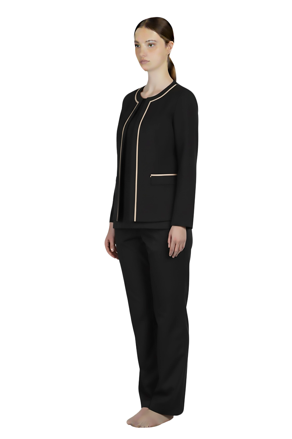 Ladies Blazer with Piping Details – CYC Uniform
