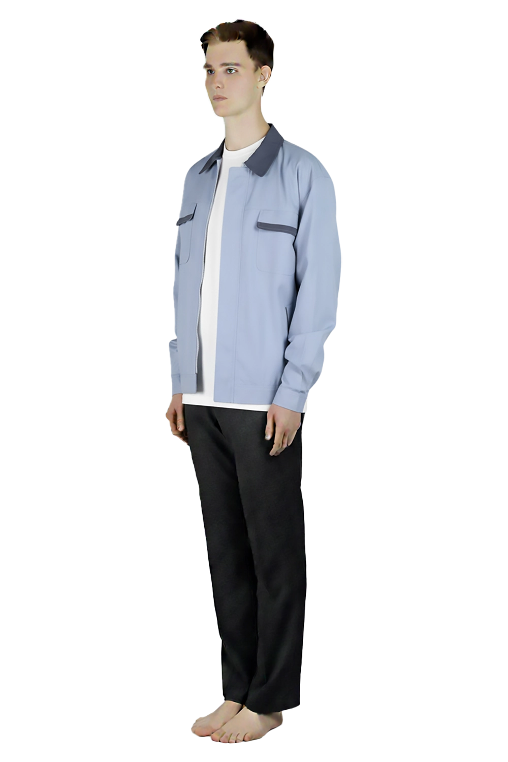 Utility Contrast Blue Jacket – CYC Uniform
